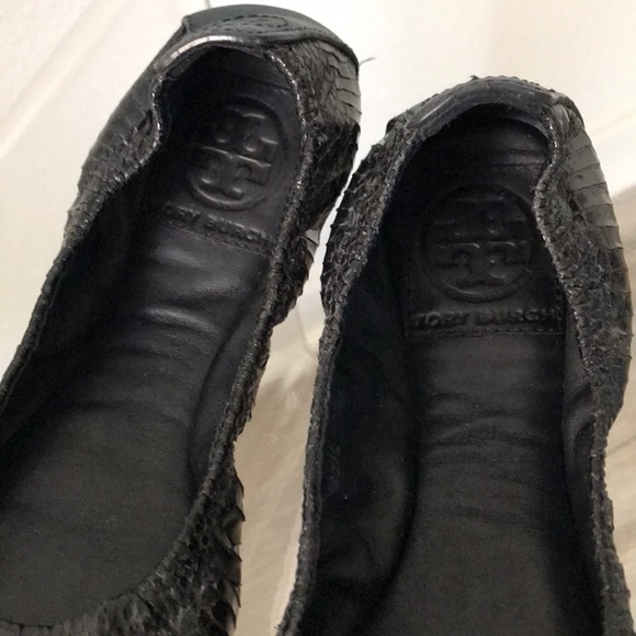 Tory Burch | Shoes | Tory Burch Eddie Snake Embossed Leather Ballet ...